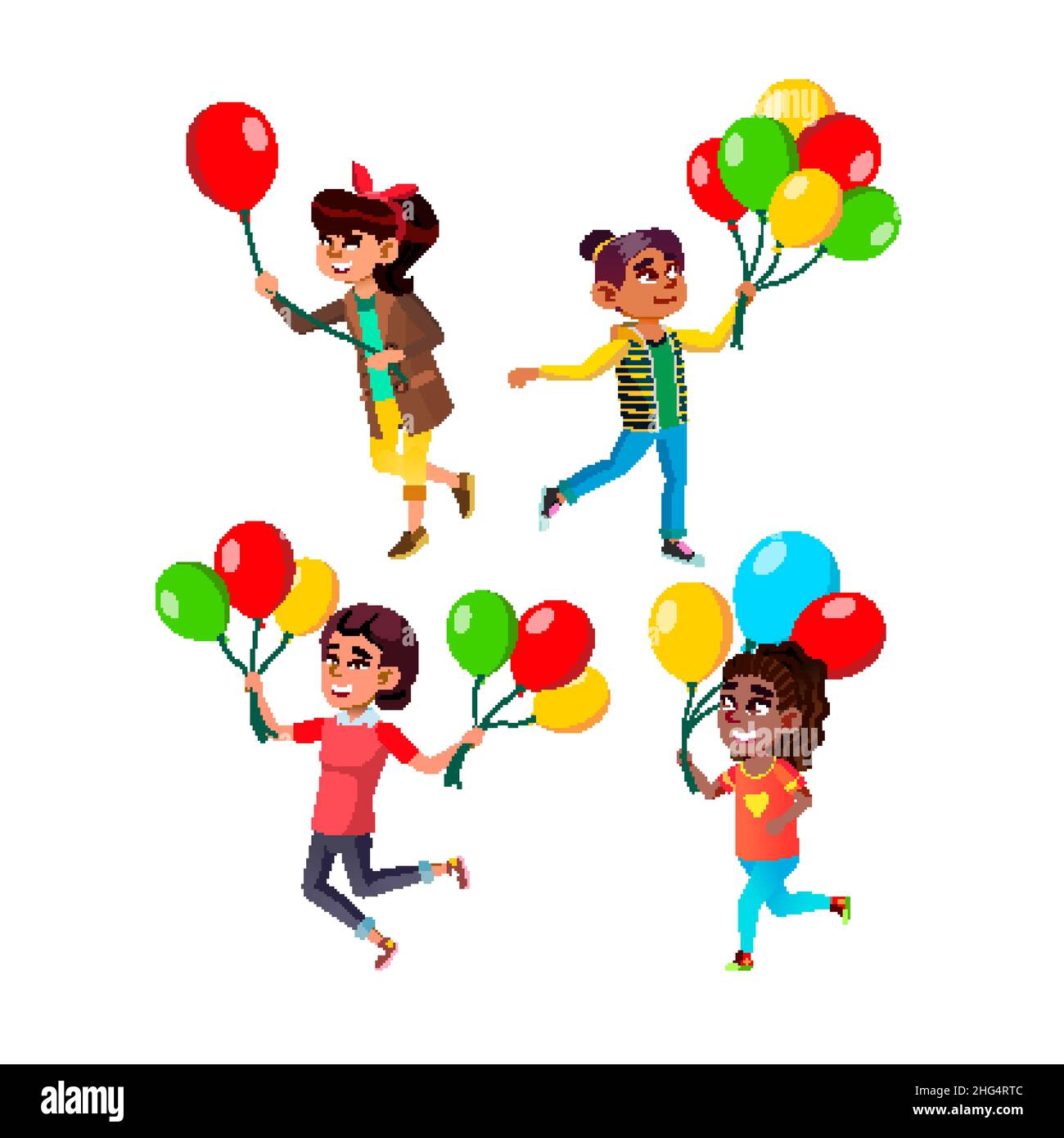 teen girl air balloon set vector Stock Vector Image & Art - Alamy