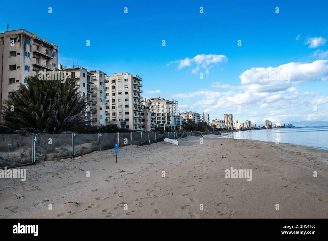 Varosha, Northern Cyprus - January 06, 2022 Cityscape of Varosha, a ...