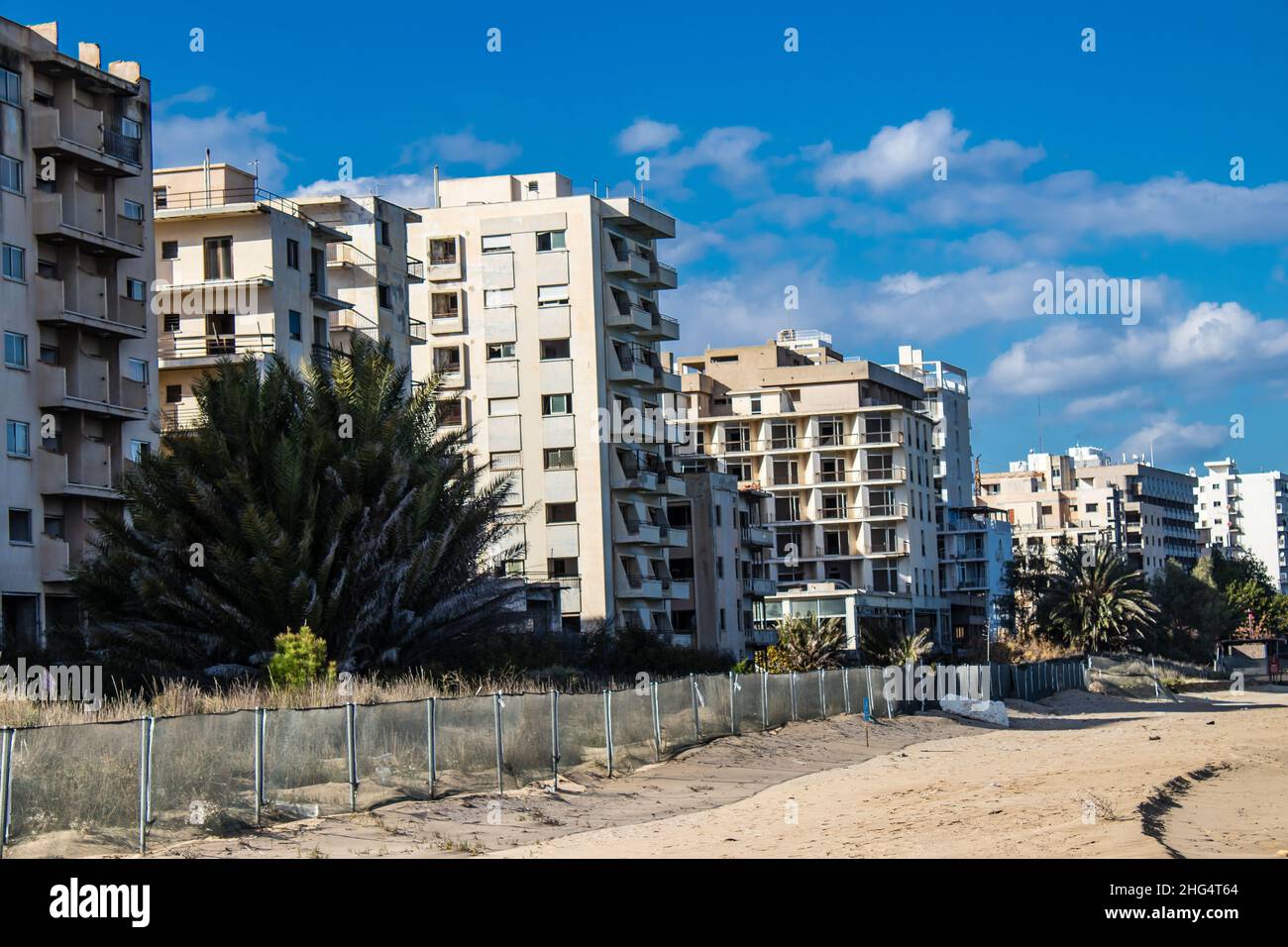 Varosha, Northern Cyprus - January 06, 2022 Cityscape of Varosha, a ...