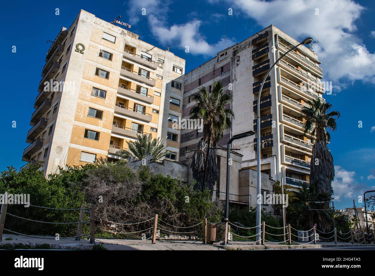 Varosha, Northern Cyprus - January 06, 2022 Cityscape of Varosha, a ...