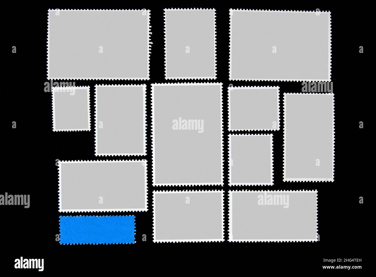 Postage stamps frames set. Isolated on a black background Stock Photo ...