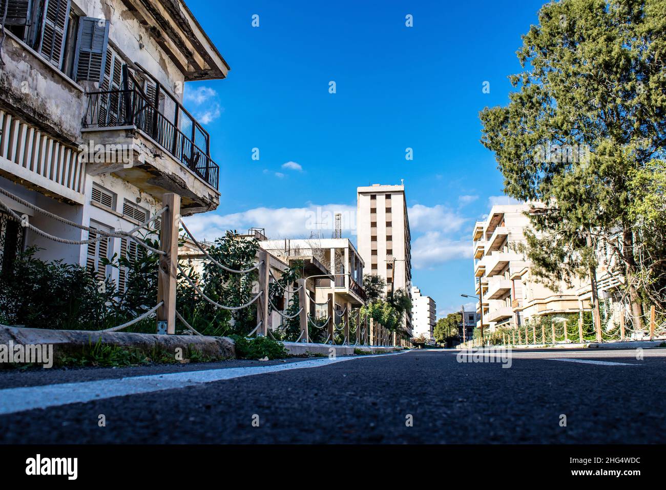 Varosha, Northern Cyprus - January 06, 2022 Cityscape of Varosha, a ...