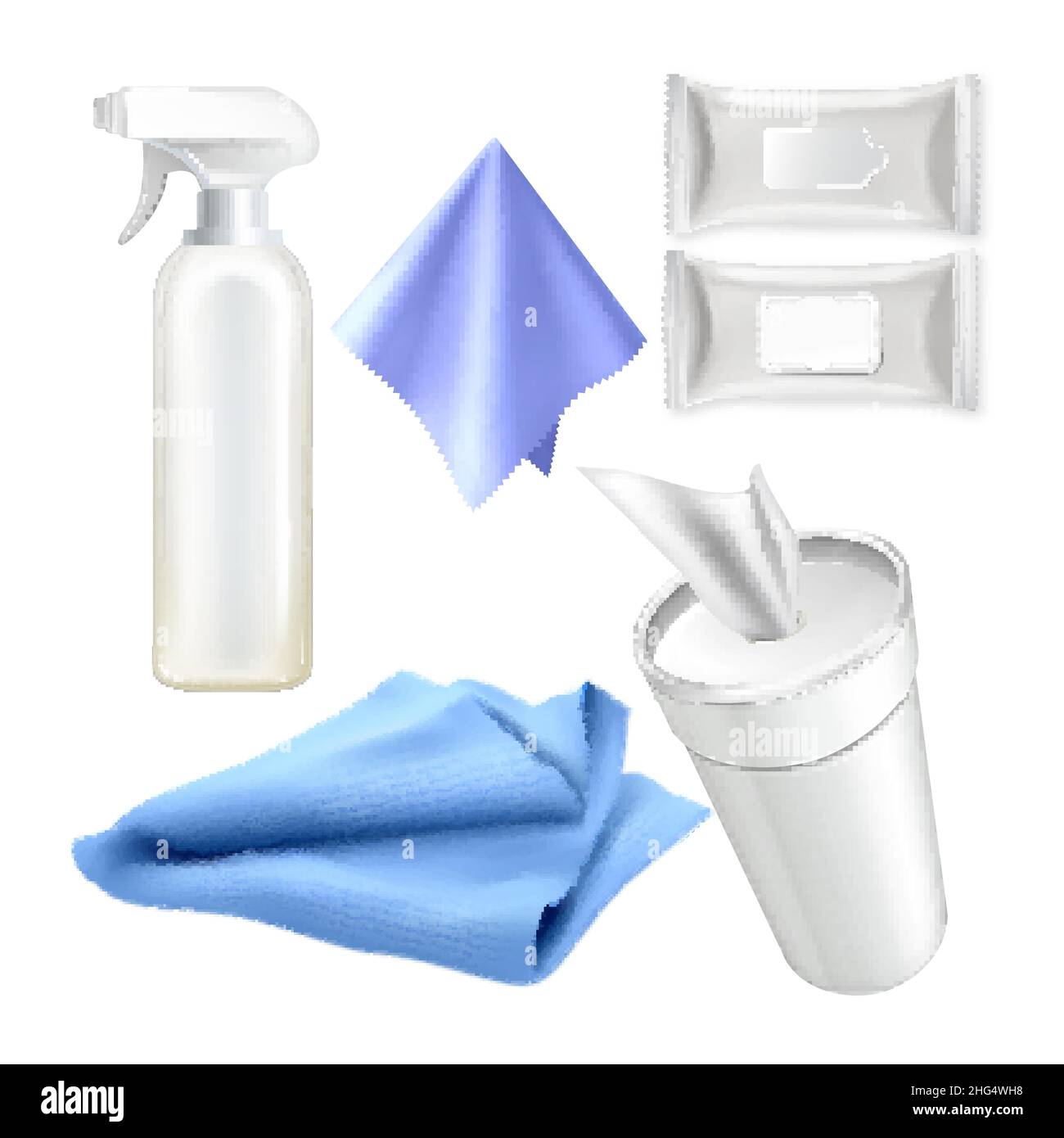 Cleaning wipes box spray vector Stock Vector Image & Art - Alamy