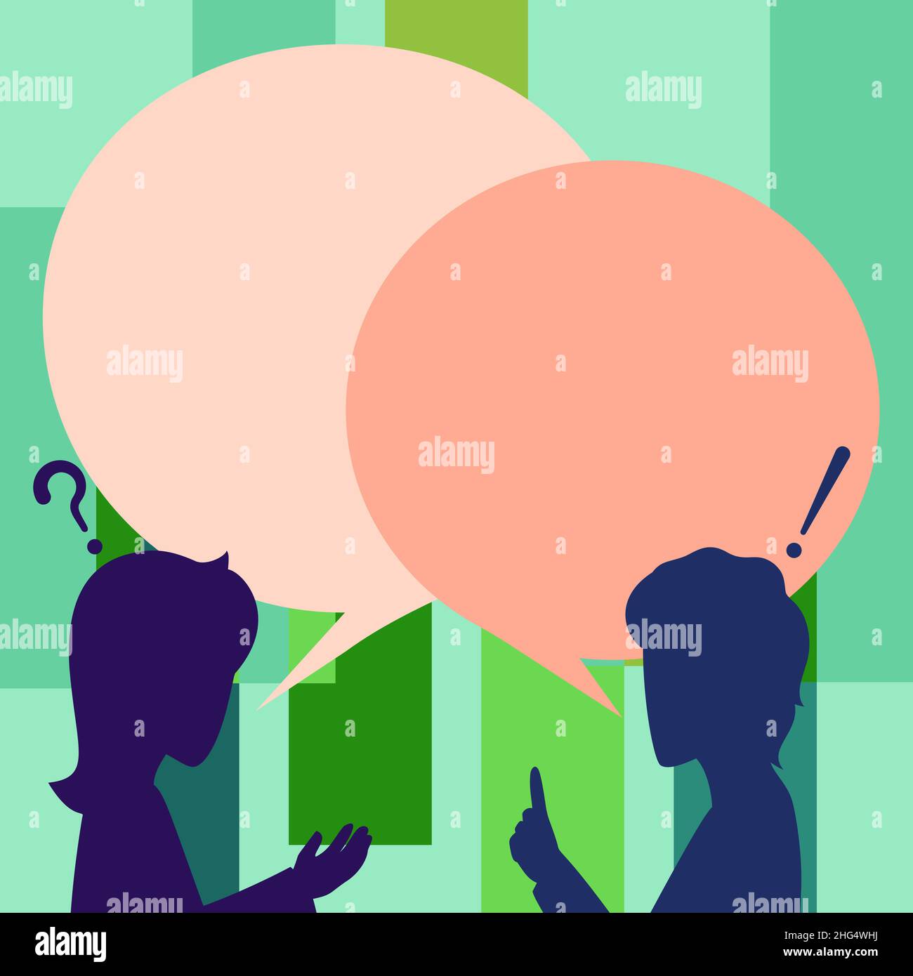 Couple Drawing With Chat Cloud Talking To Each Other Sharing Ideas ...