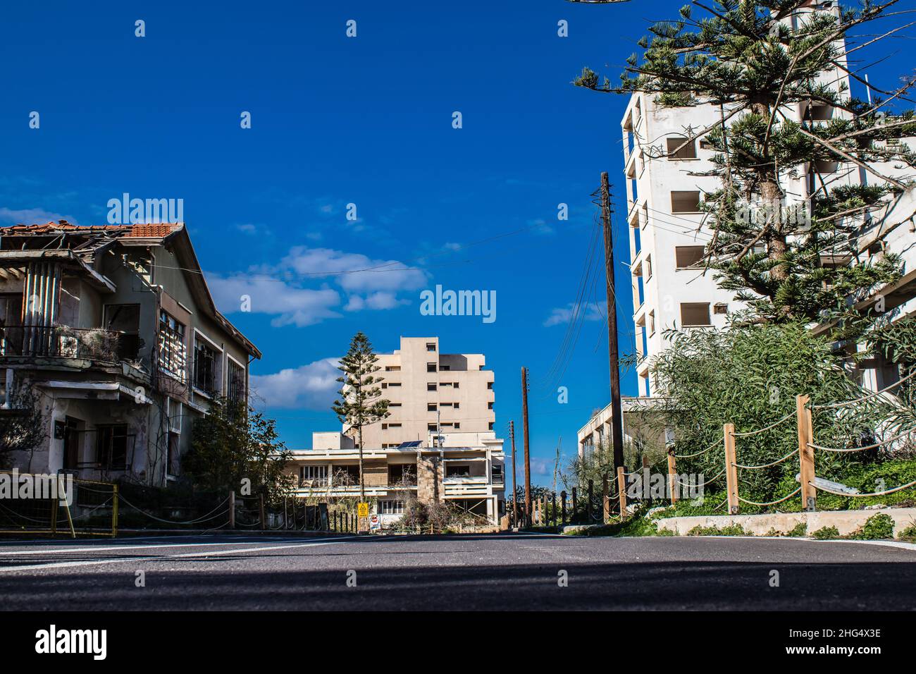 Varosha, Northern Cyprus - January 06, 2022 Cityscape of Varosha, a ...