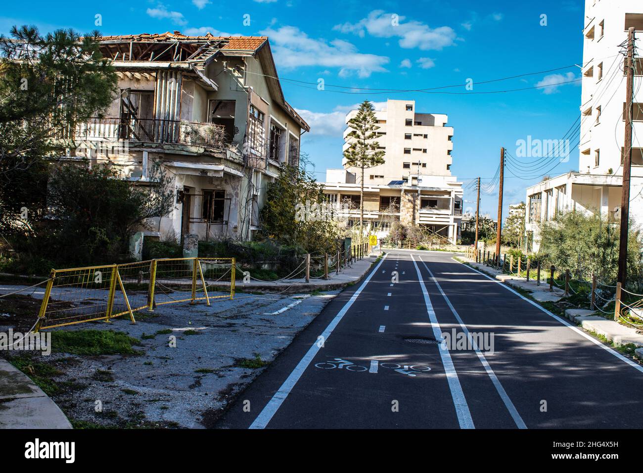 Varosha, Northern Cyprus - January 06, 2022 Cityscape of Varosha, a ...