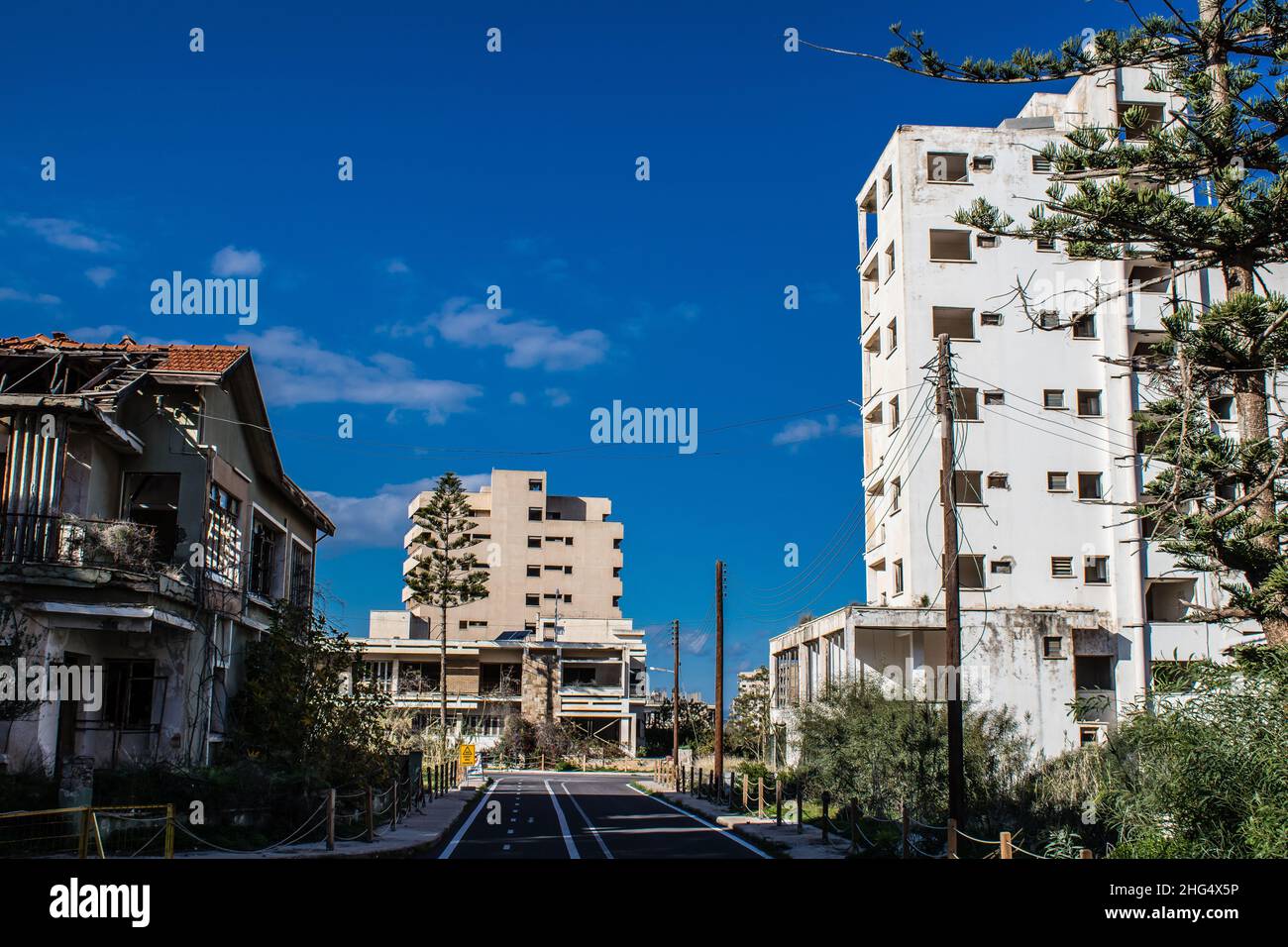 Varosha, Northern Cyprus - January 06, 2022 Cityscape of Varosha, a ...