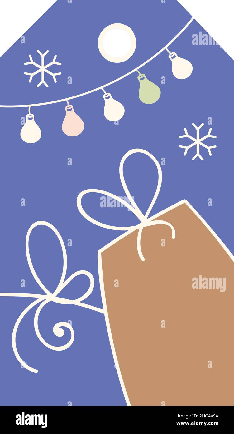 Christmas Tag. Blue beige template with, Christmas balls vector ...