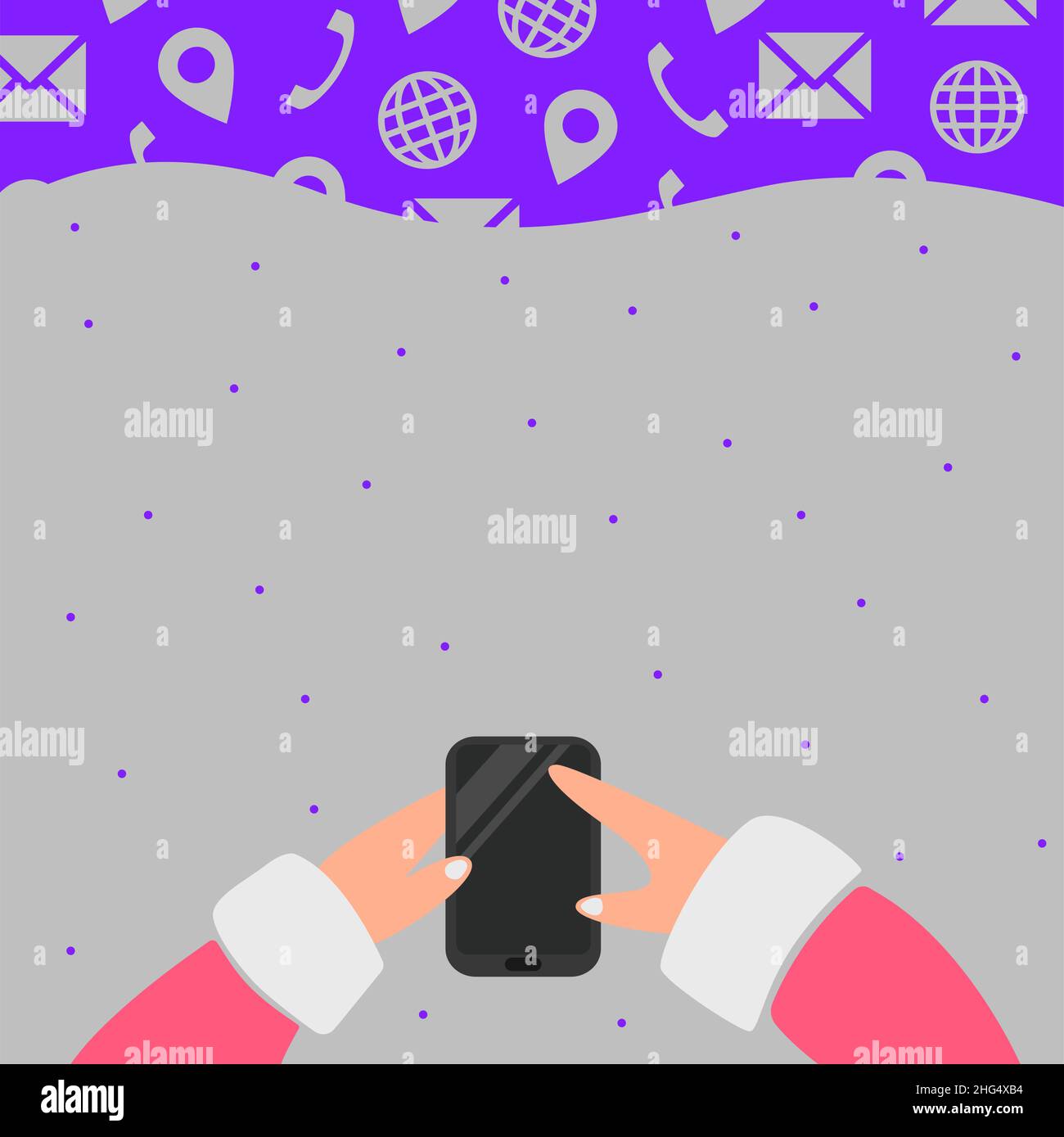 Hand Holding Mobile Phone Pressing Application Button Showing ...