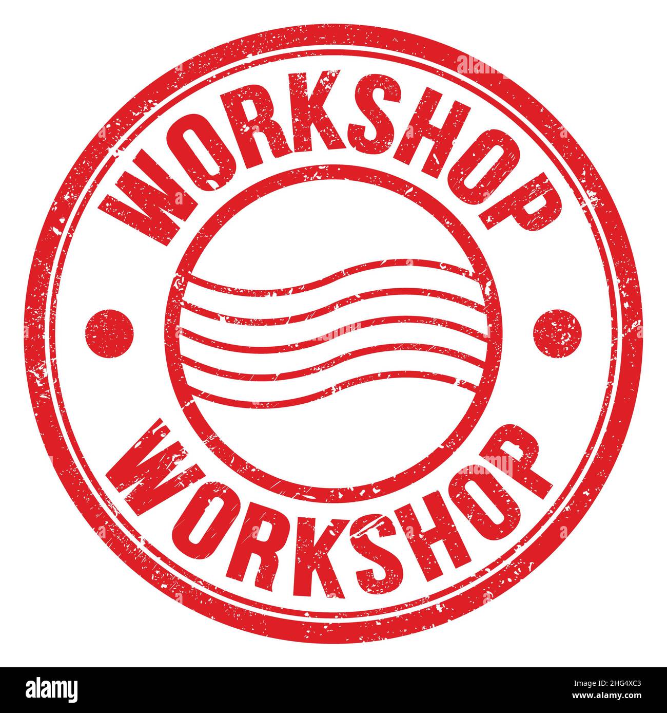 WORKSHOP word written on red round postal stamp sign Stock Photo - Alamy