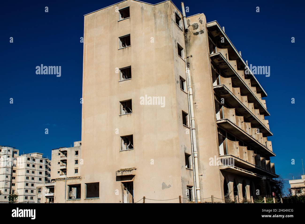 Varosha, Northern Cyprus - January 06, 2022 Cityscape of Varosha, a ...