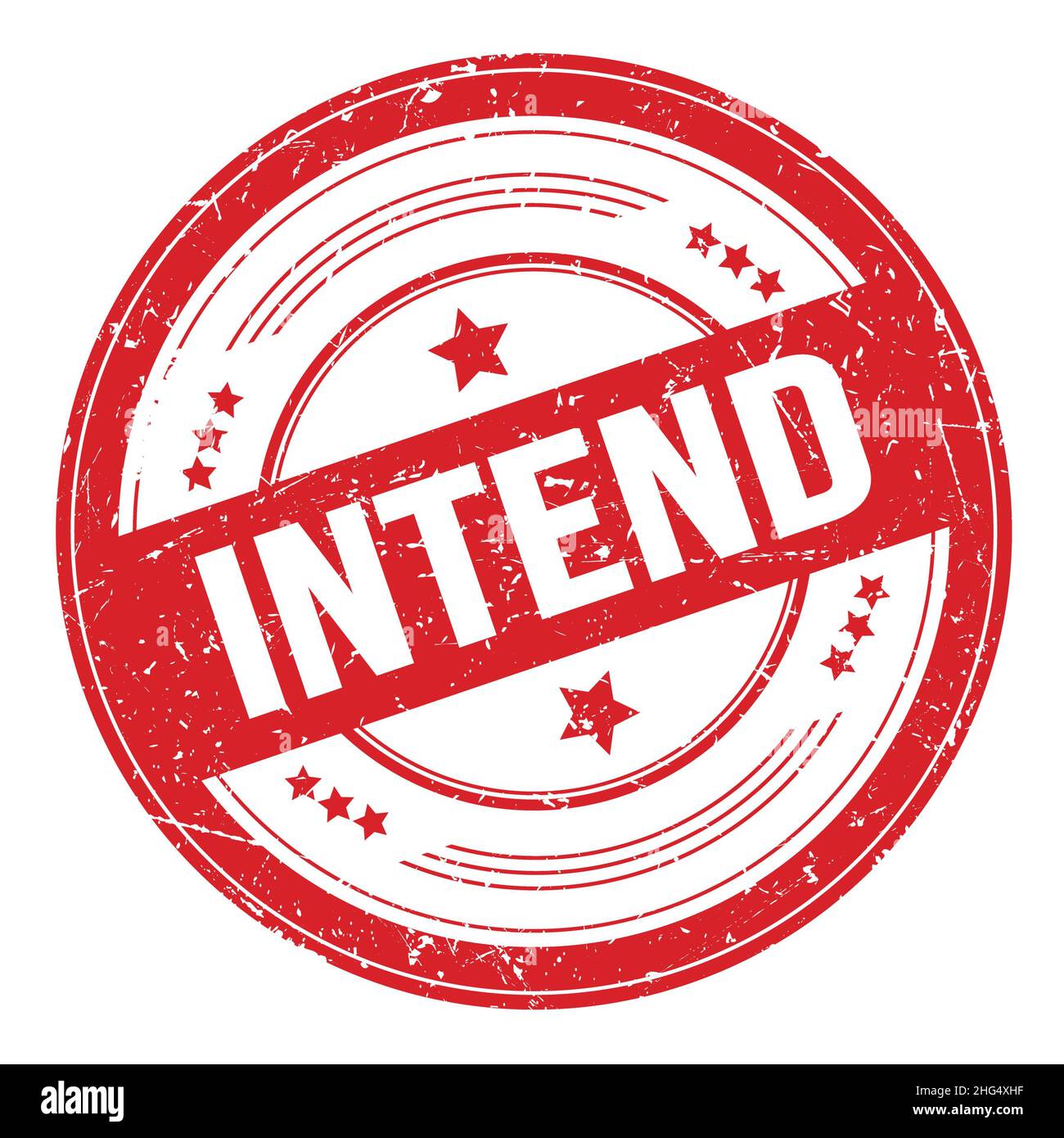 INTEND text on red round grungy texture stamp Stock Photo - Alamy