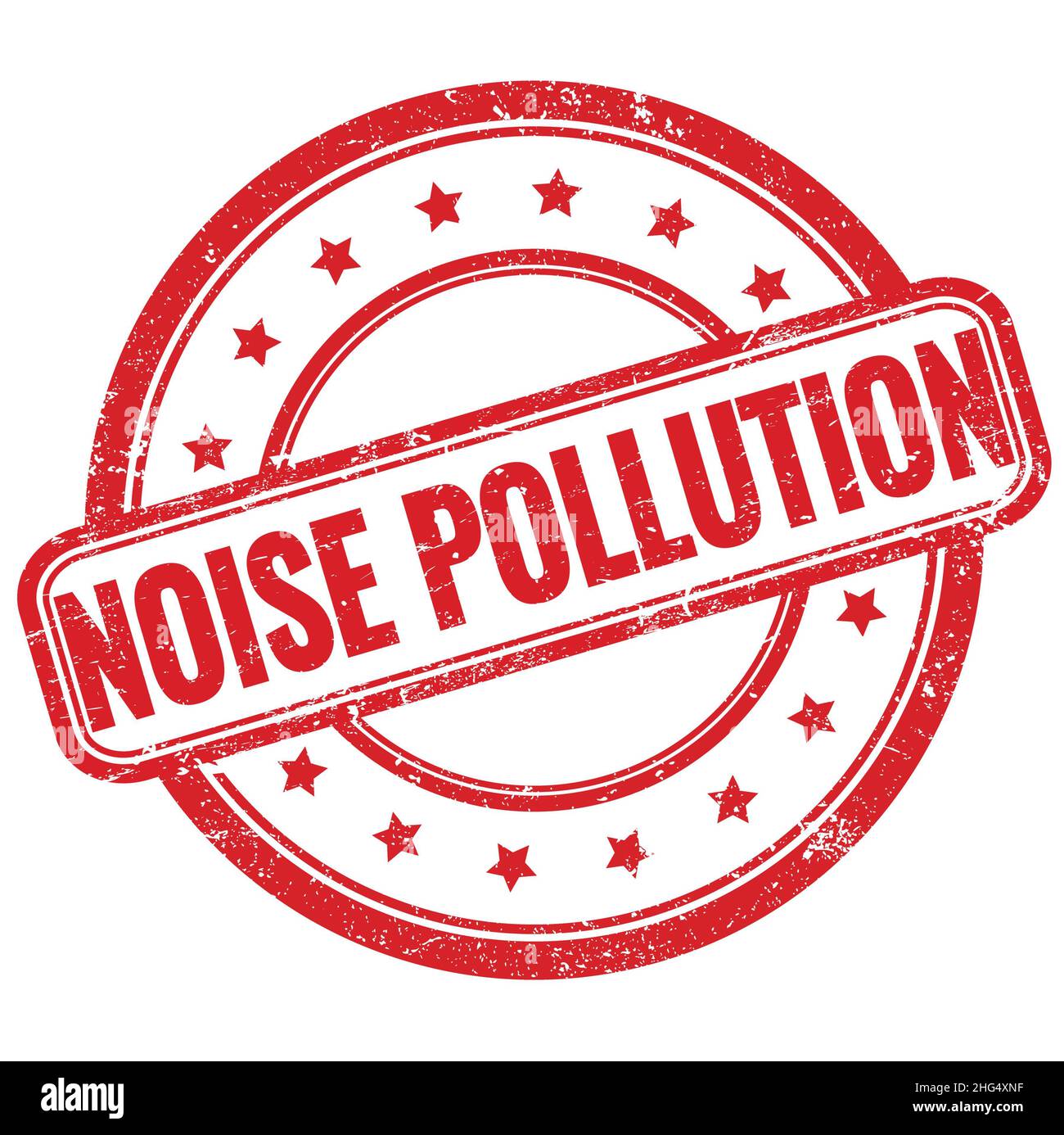 NOISE POLLUTION text on red vintage grungy round rubber stamp Stock ...