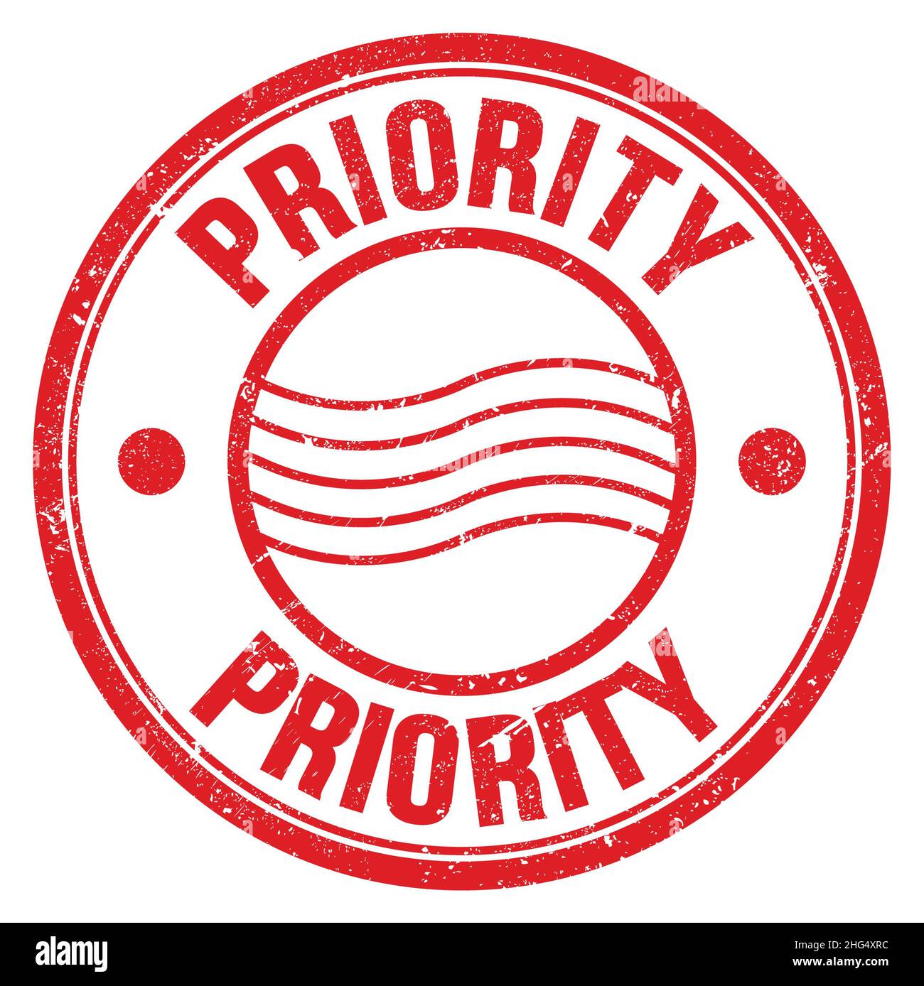 PRIORITY word written on red round postal stamp sign Stock Photo - Alamy