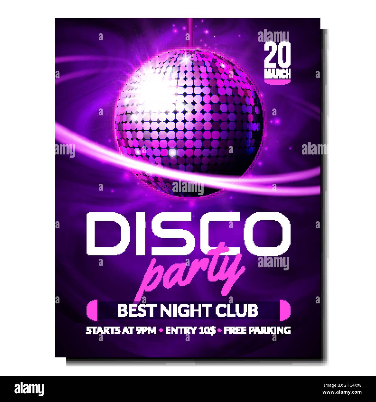 Disco music party poster background Stock Vector Image & Art - Alamy