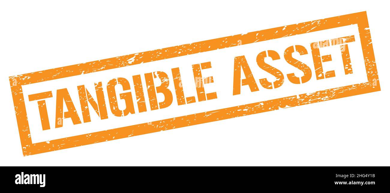 TANGIBLE ASSET orange grungy rectangle stamp sign Stock Photo - Alamy