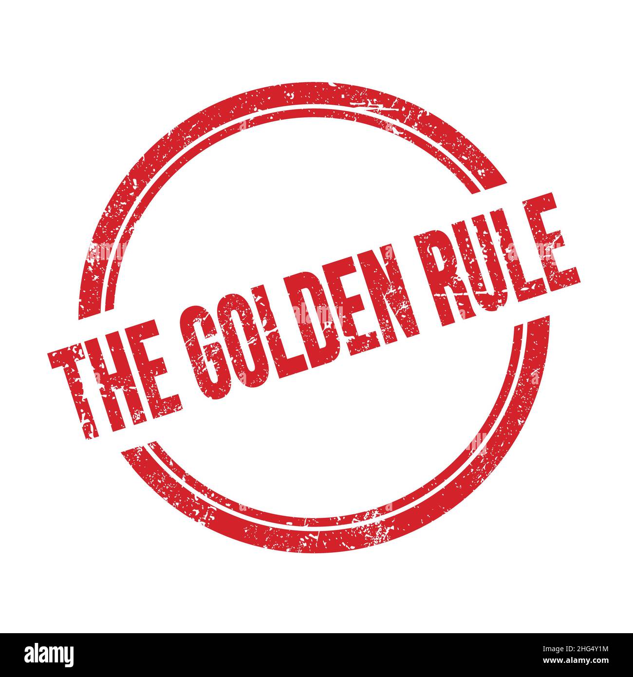 THE GOLDEN RULE text written on red grungy vintage round stamp Stock ...