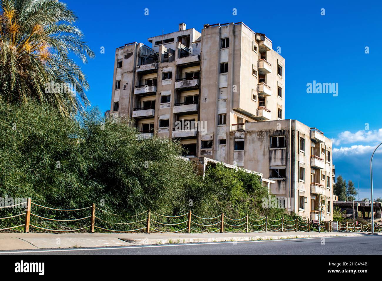 Varosha, Northern Cyprus - January 06, 2022 Cityscape of Varosha, a ...