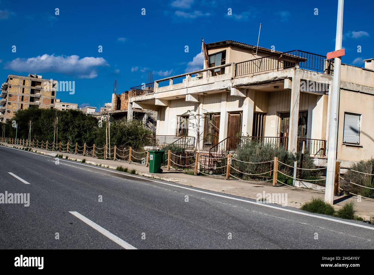 Varosha, Northern Cyprus - January 06, 2022 Cityscape of Varosha, a ...