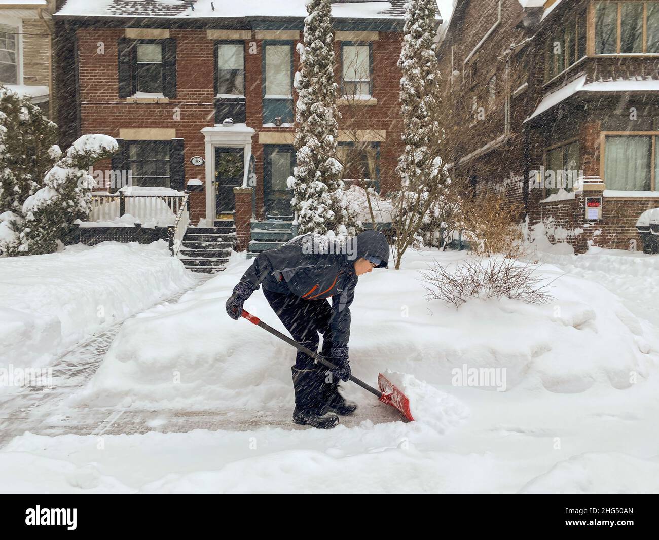 Historic winter storm in Toronto, Canada. The snowfall recorded at ...