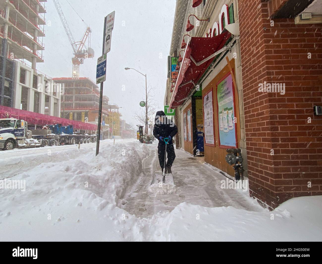 Historic winter storm in Toronto, Canada. The snowfall recorded at ...