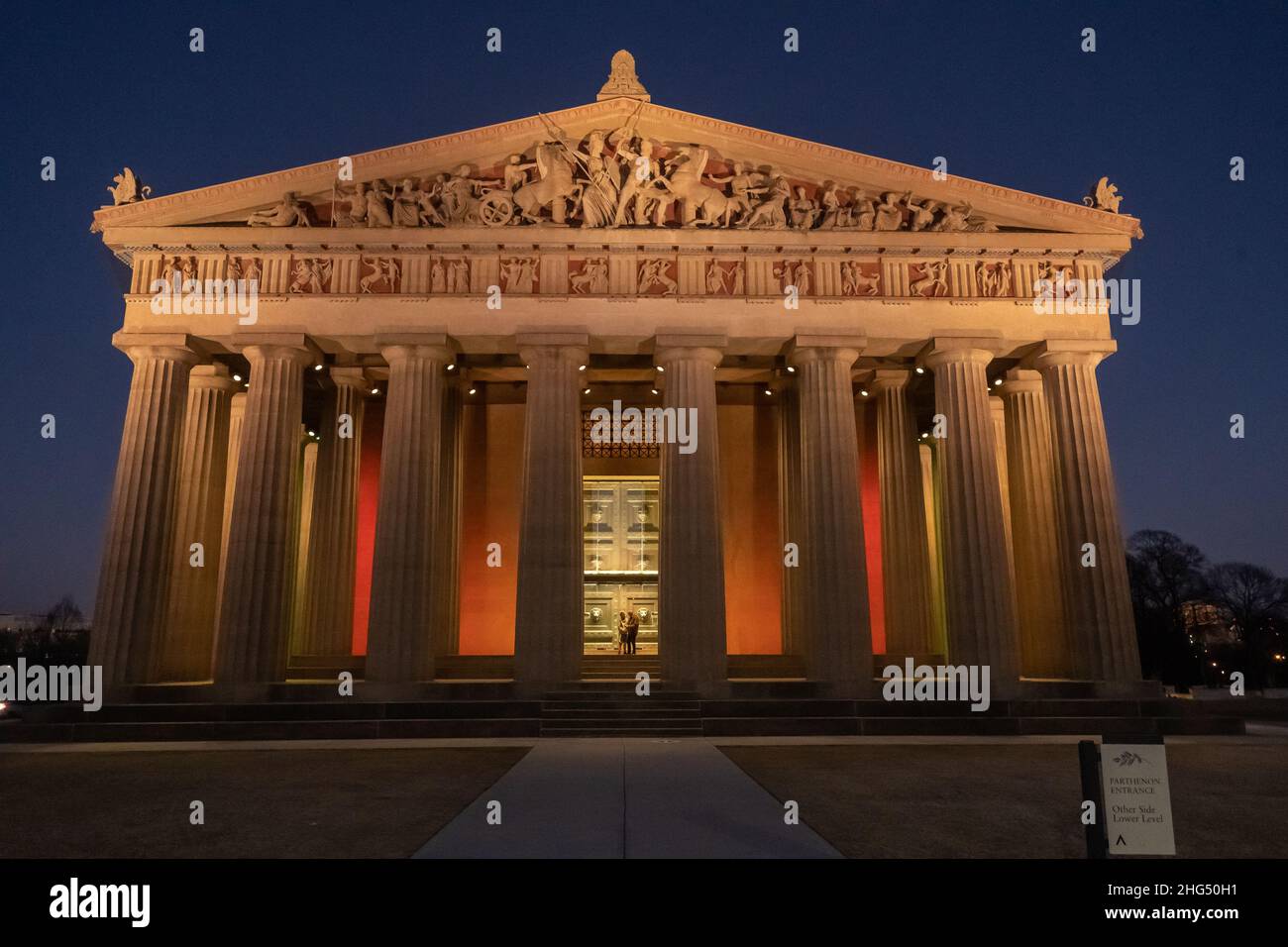 Parthenon in Centennial Park, in Nashville, Tennessee, is a full-scale replica of the original ...