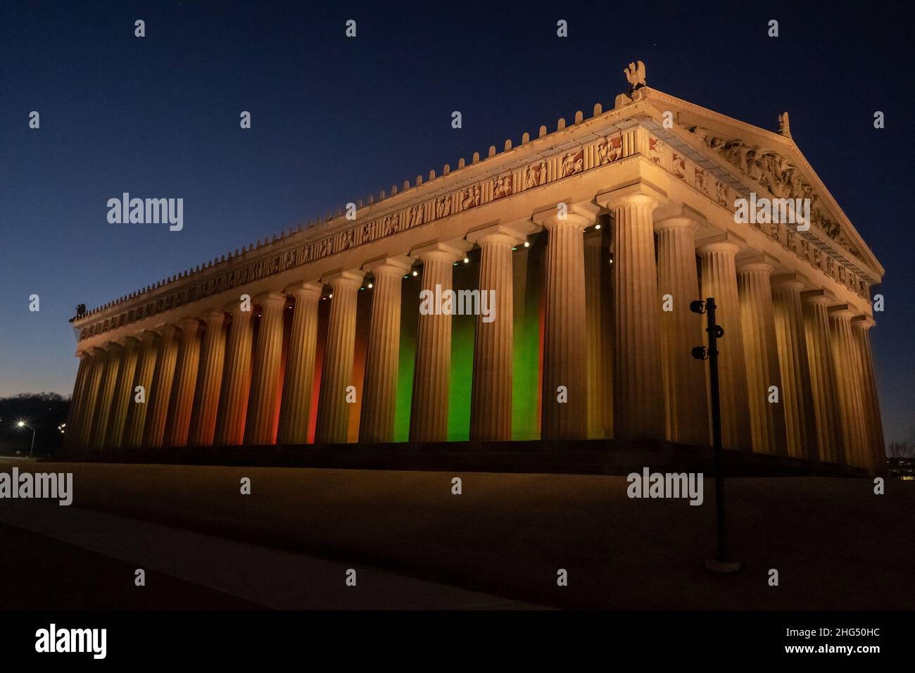 Parthenon in Centennial Park, in Nashville, Tennessee, is a full-scale replica of the original ...