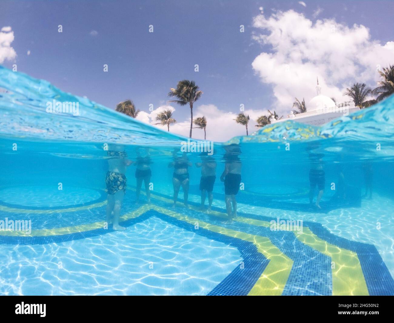 Friends swimming underwater together hi-res stock photography and ...