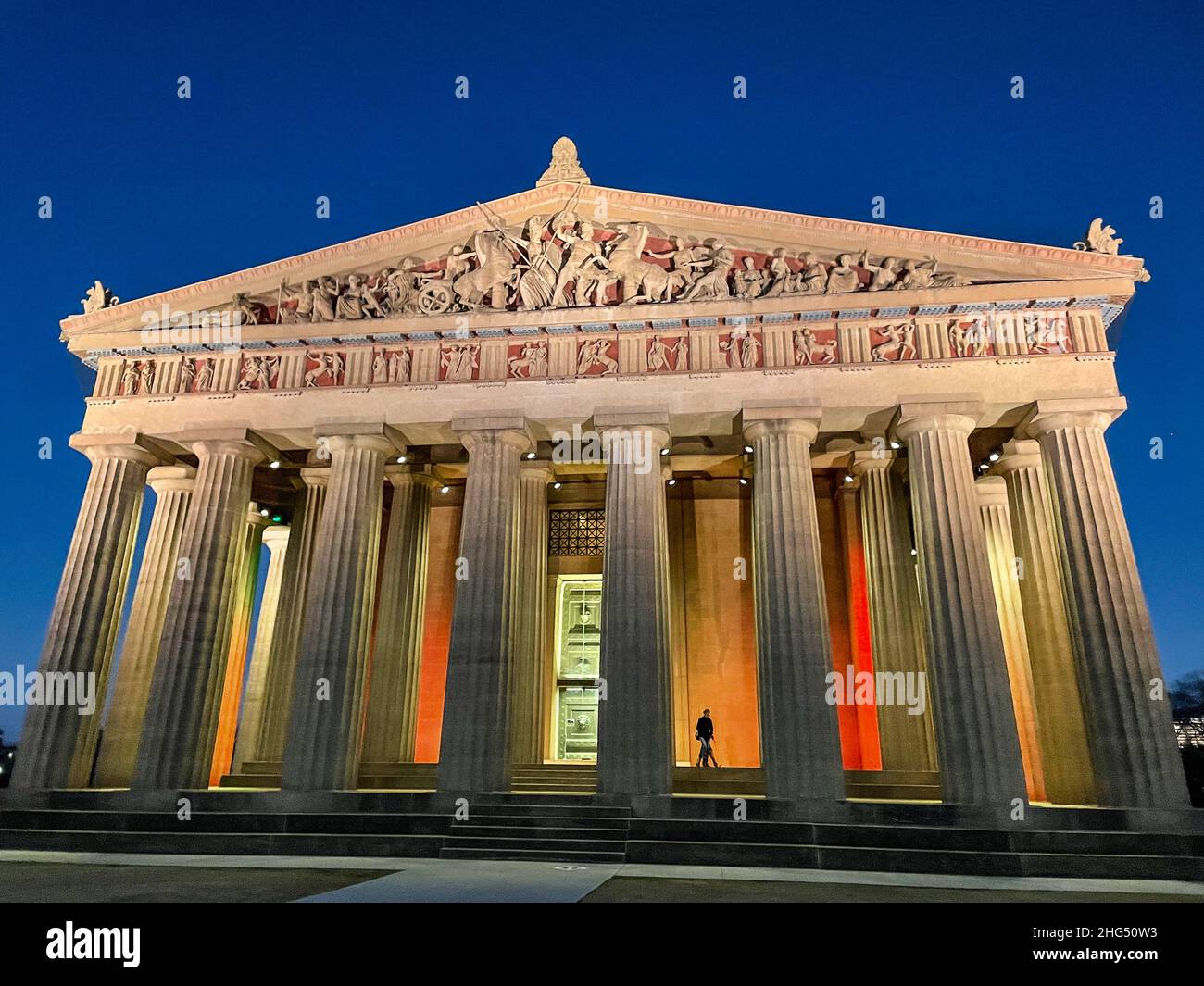 Parthenon in Centennial Park, in Nashville, Tennessee, is a full-scale replica of the original ...