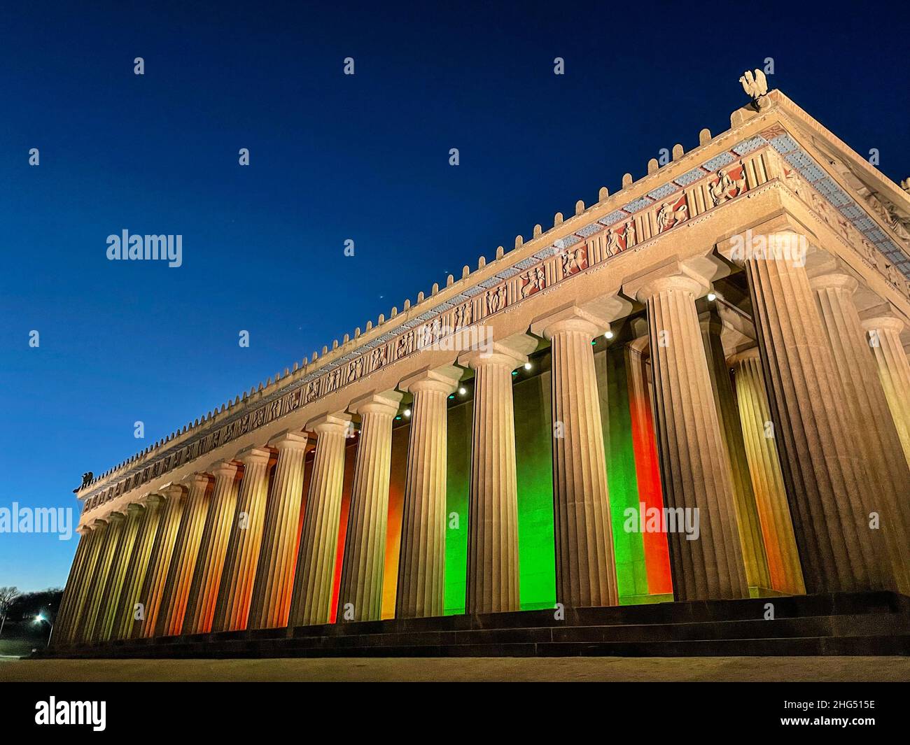 Parthenon in Centennial Park, in Nashville, Tennessee, is a full-scale replica of the original ...