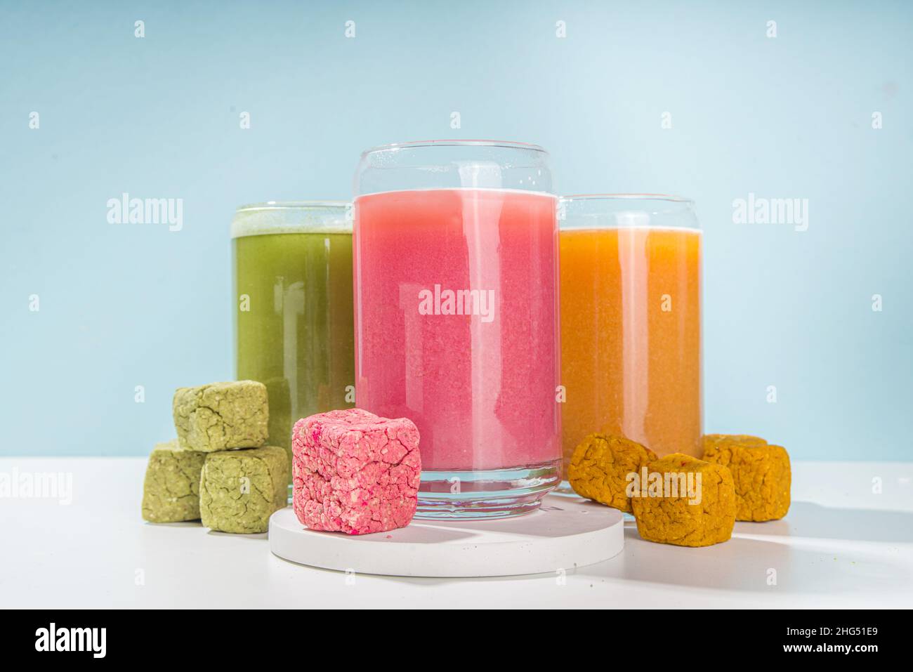 Modern Dissolvable Drinks concept, healthy homemade Dissolvable frozen ...