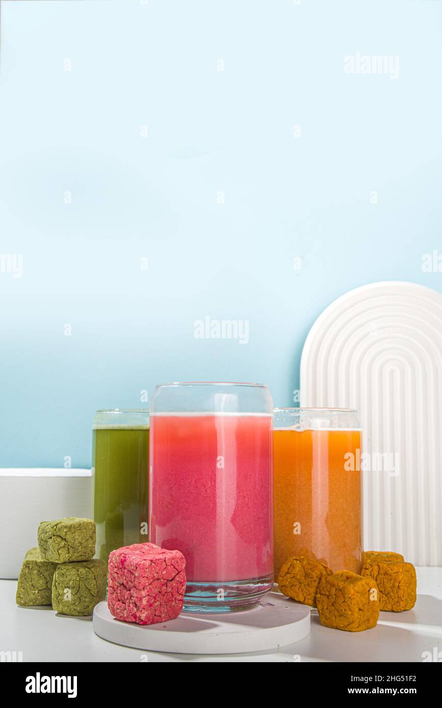 Modern Dissolvable Drinks concept, healthy homemade Dissolvable frozen ...
