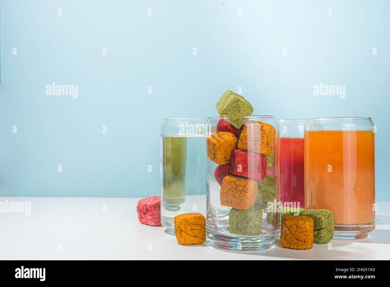 Modern Dissolvable Drinks concept, healthy homemade Dissolvable frozen ...