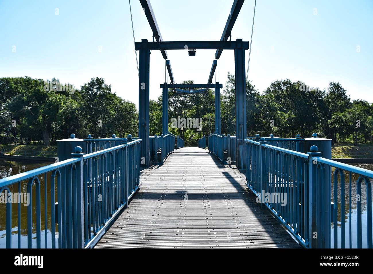 The blue bridge in Friedrichstadt Stock Photo - Alamy
