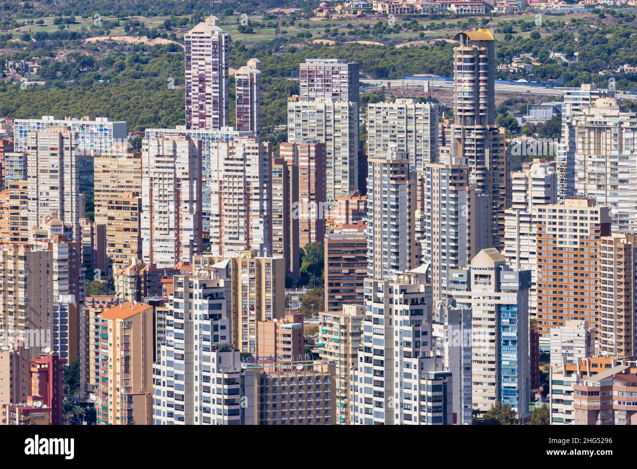 High rise buildings in Benidorm, Costa Blanca, Alicante Province, Spain ...