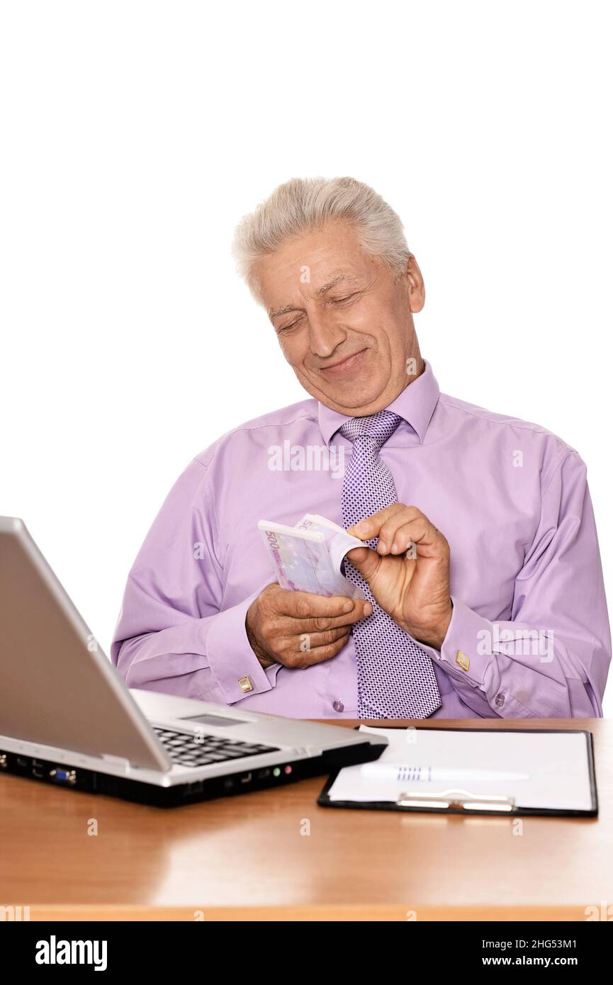 Old man with banknotes hi-res stock photography and images - Alamy