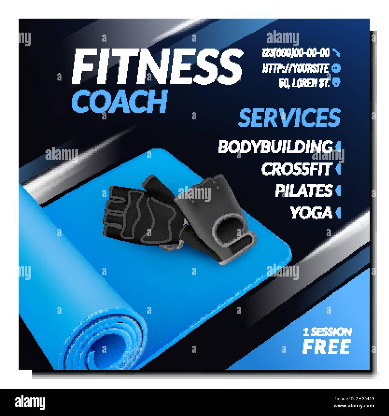 Gym poster sport workout backgroun vector Stock Vector Image & Art - Alamy
