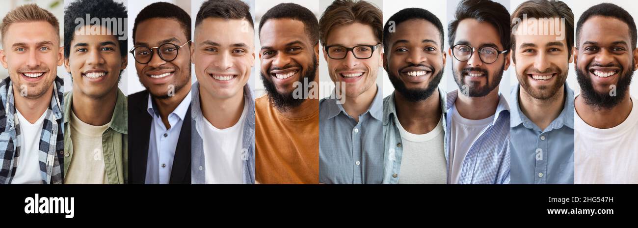 Set of handsome multiracial young men portraits Stock Photo - Alamy
