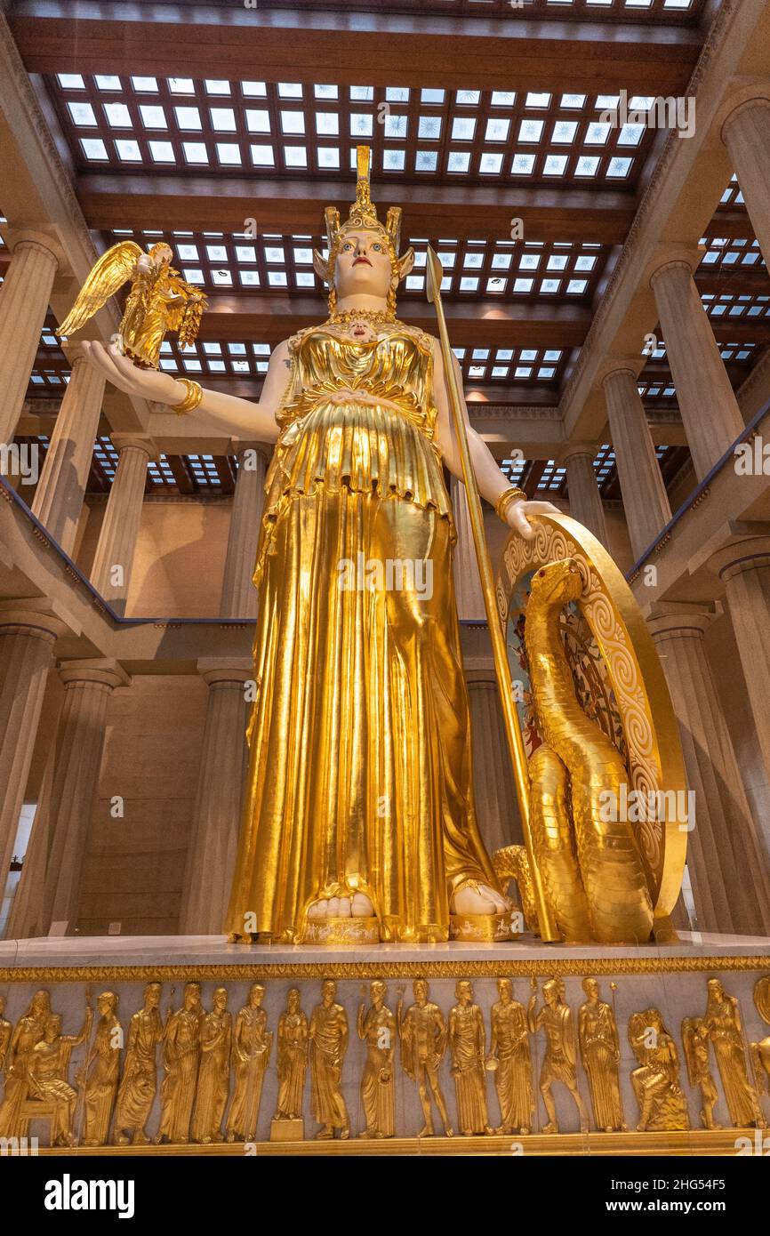 Parthenon in Centennial Park, in Nashville, Tennessee, is a full-scale replica of the original ...