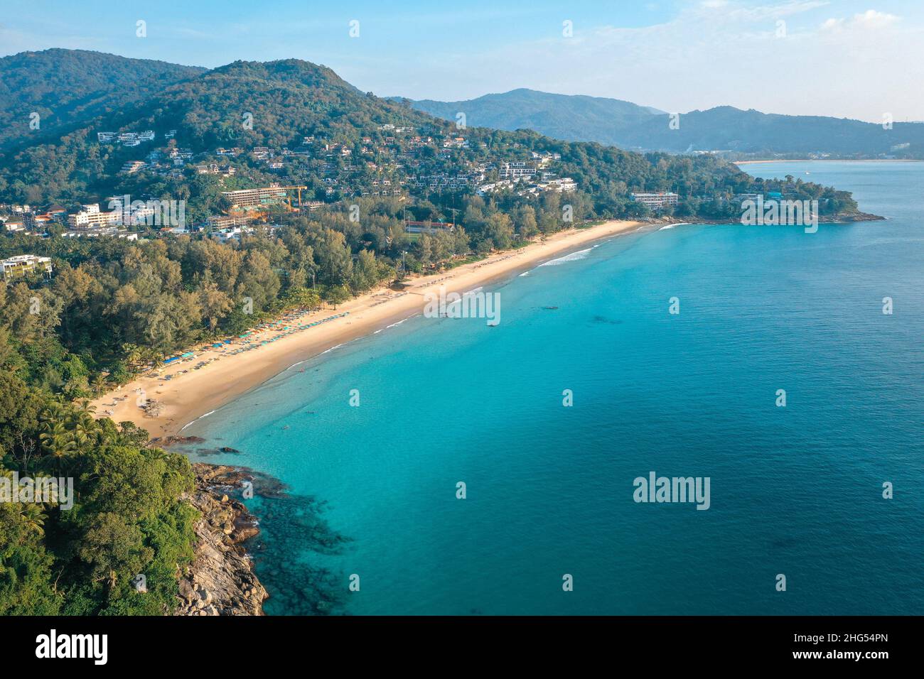 Aerial view of Surin beach in Phuket province in Thailand Stock Photo ...