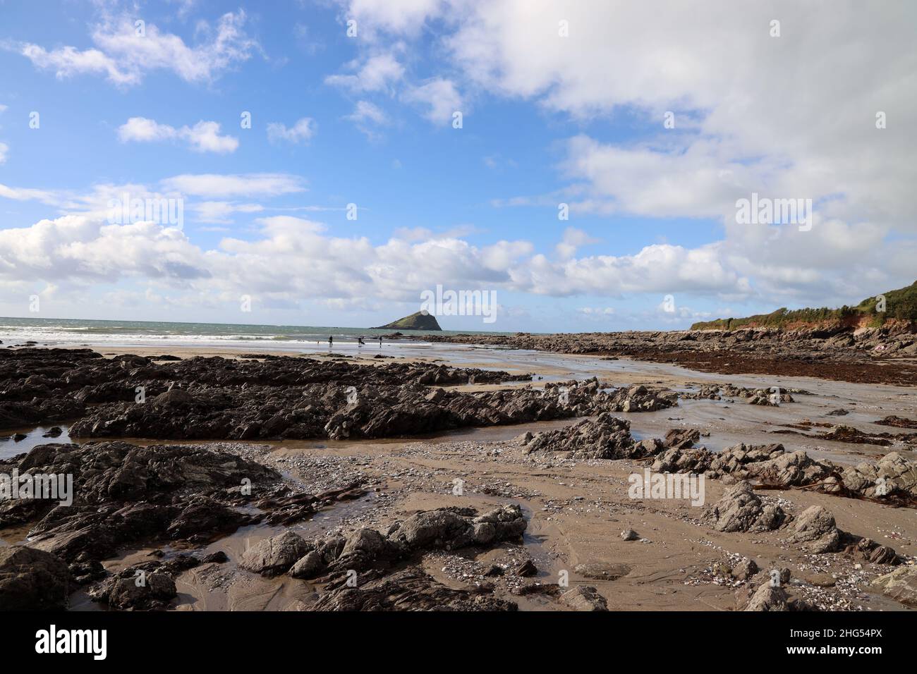 Wembury Beach,Devon.The Mewstone. National Trust. Off Wembury Point ...