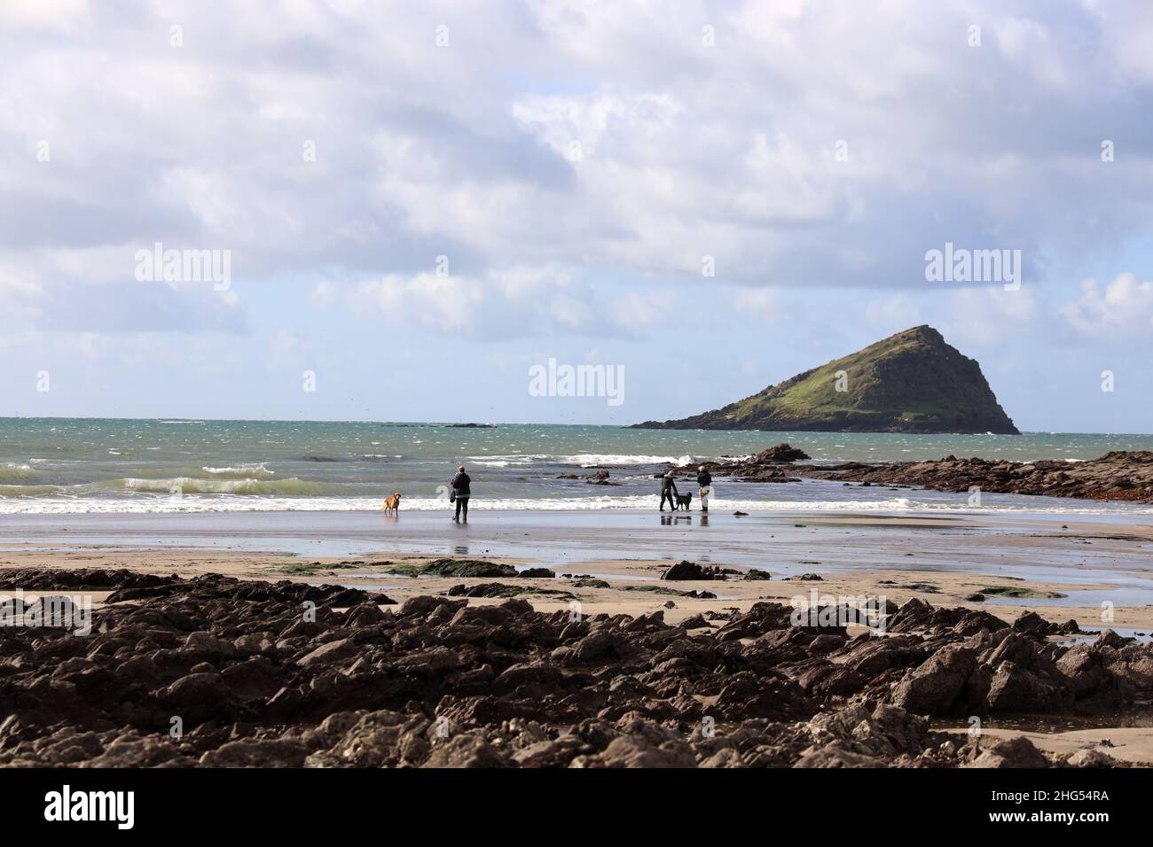 Wembury Beach,Devon.The Mewstone. National Trust. Off Wembury Point ...