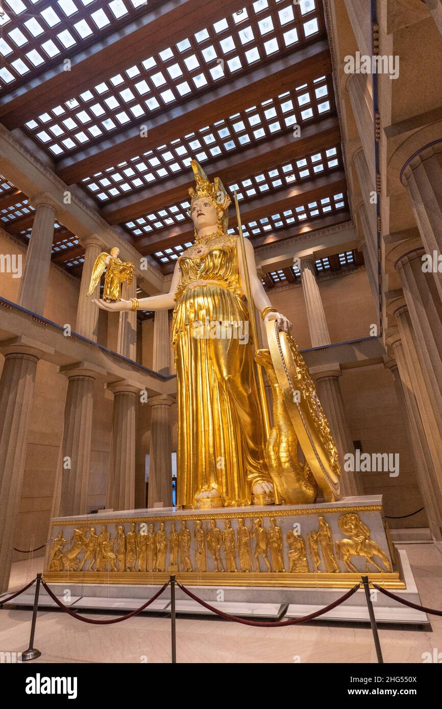 Parthenon in Centennial Park, in Nashville, Tennessee, is a full-scale ...