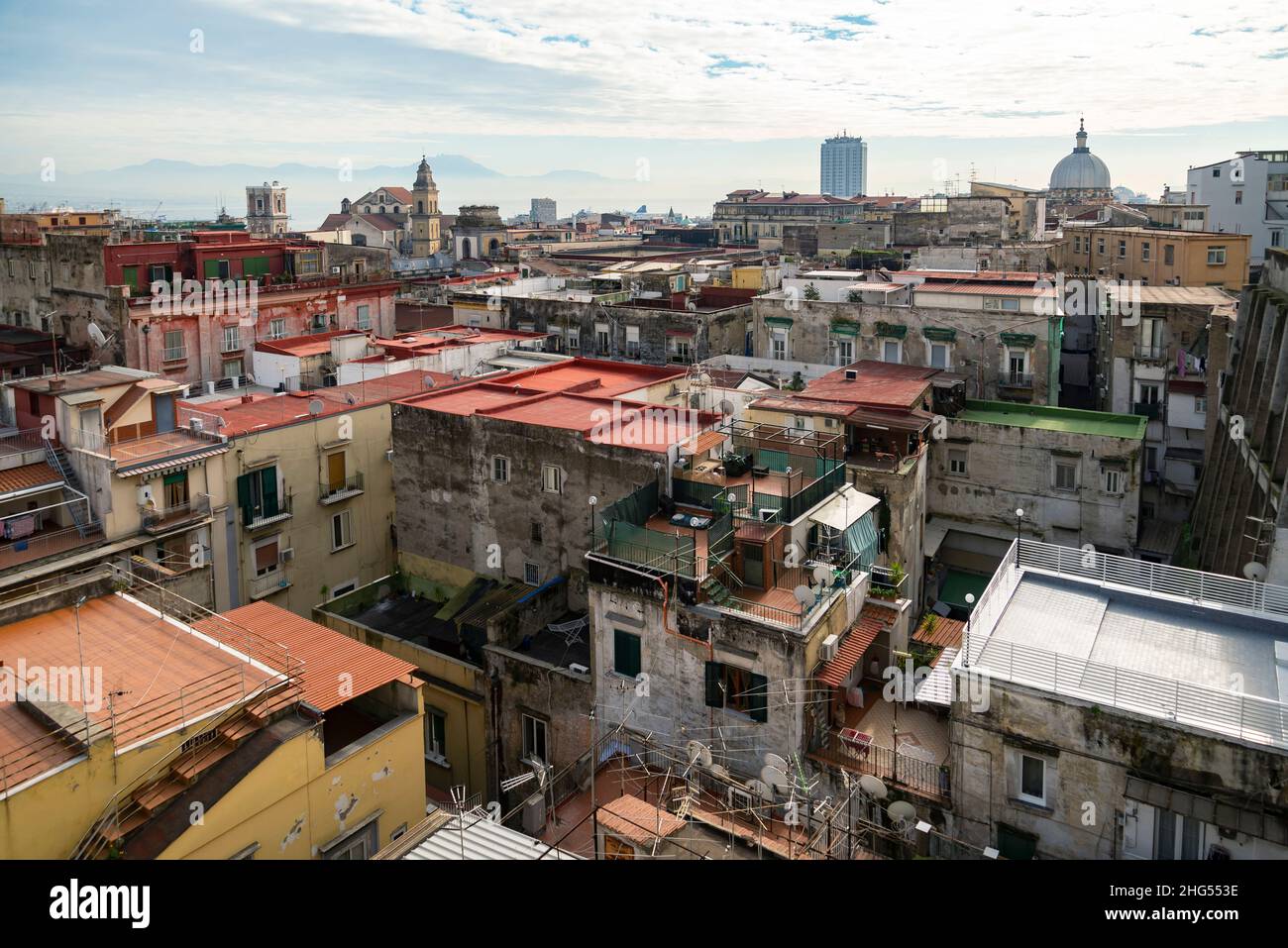 Old overcrowded apartment buildings with balconies - dense living in ...