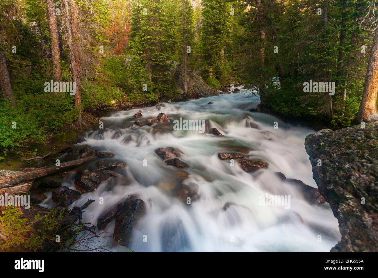 Photograph of fast moving rapids in a fresh water river in the ...