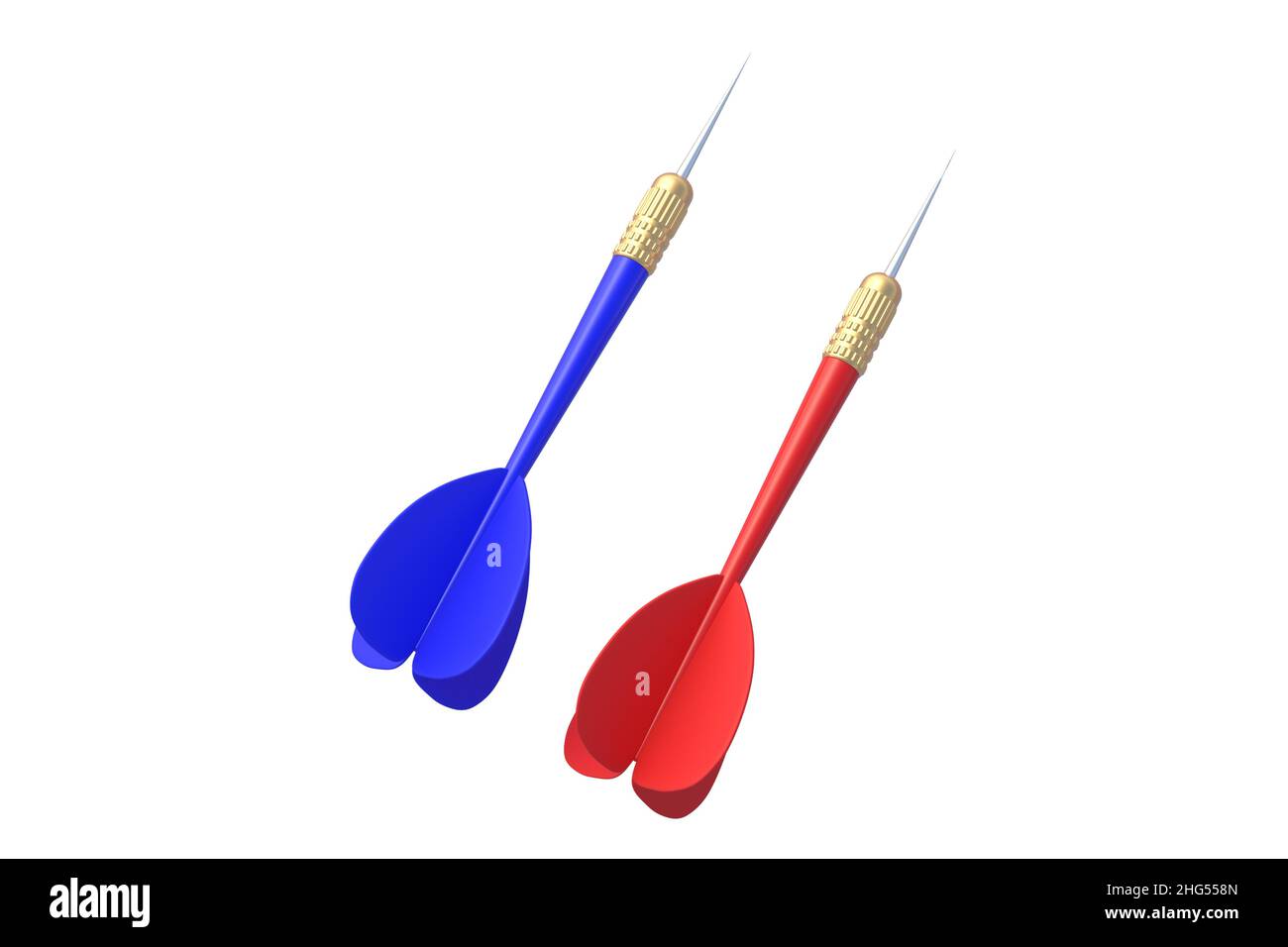 Pair of darts isolated on white background. 3d render Stock Photo - Alamy