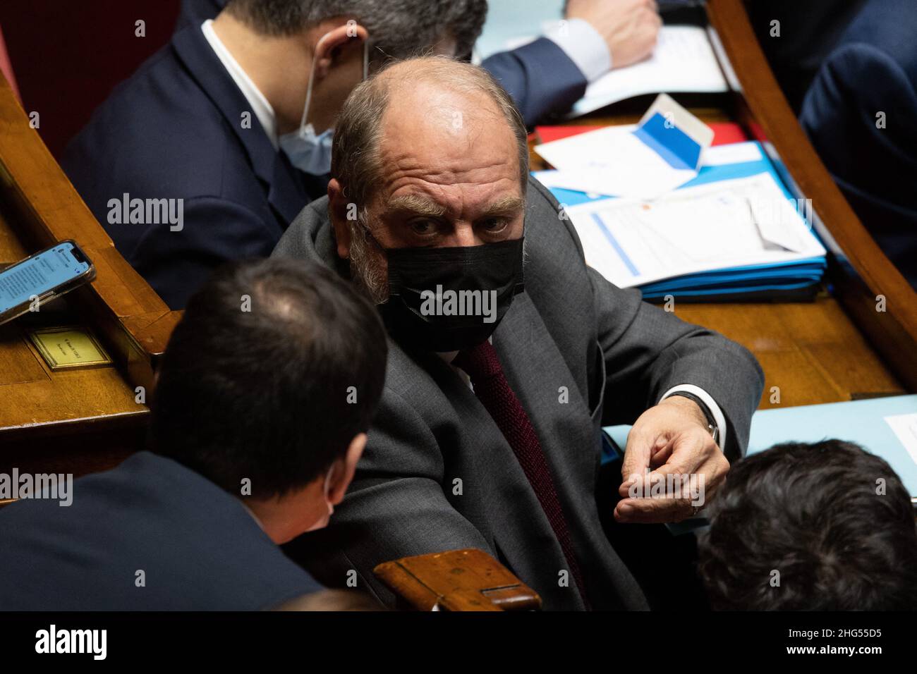 French Justice Minister Eric Dupond-Moretti during a session of ...