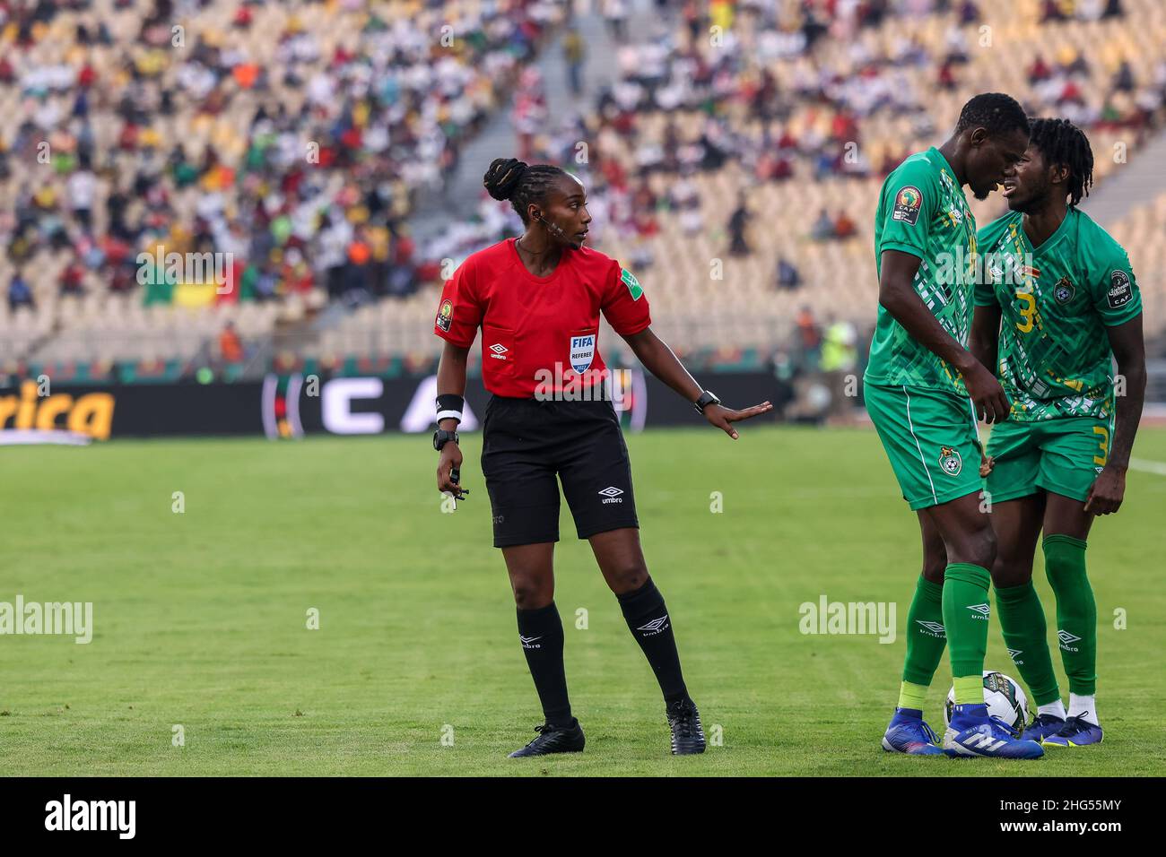 YAOUNDE, CAMEROON - JANUARY 18: Women referee Salima Mukansanga during ...