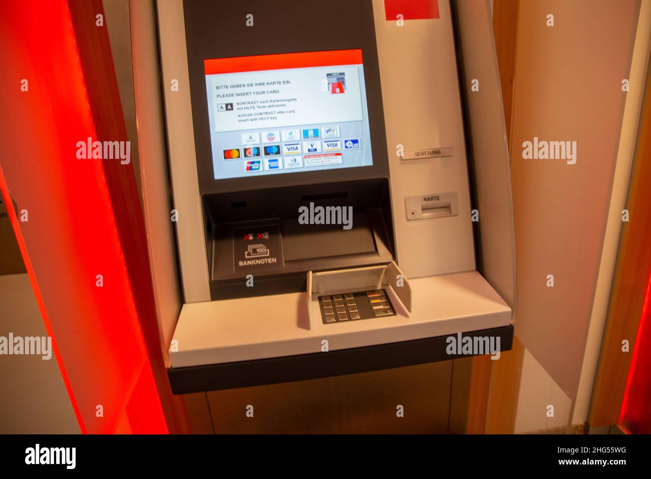 ATM of a Sparkasse in Germany (Ludwigshafen, Germany, January 16, 2022 ...