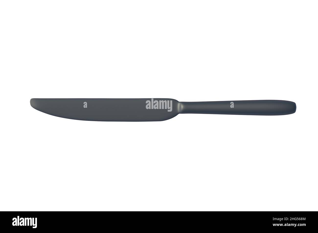 Knife isolated on white background. Top view. 3d render Stock Photo - Alamy